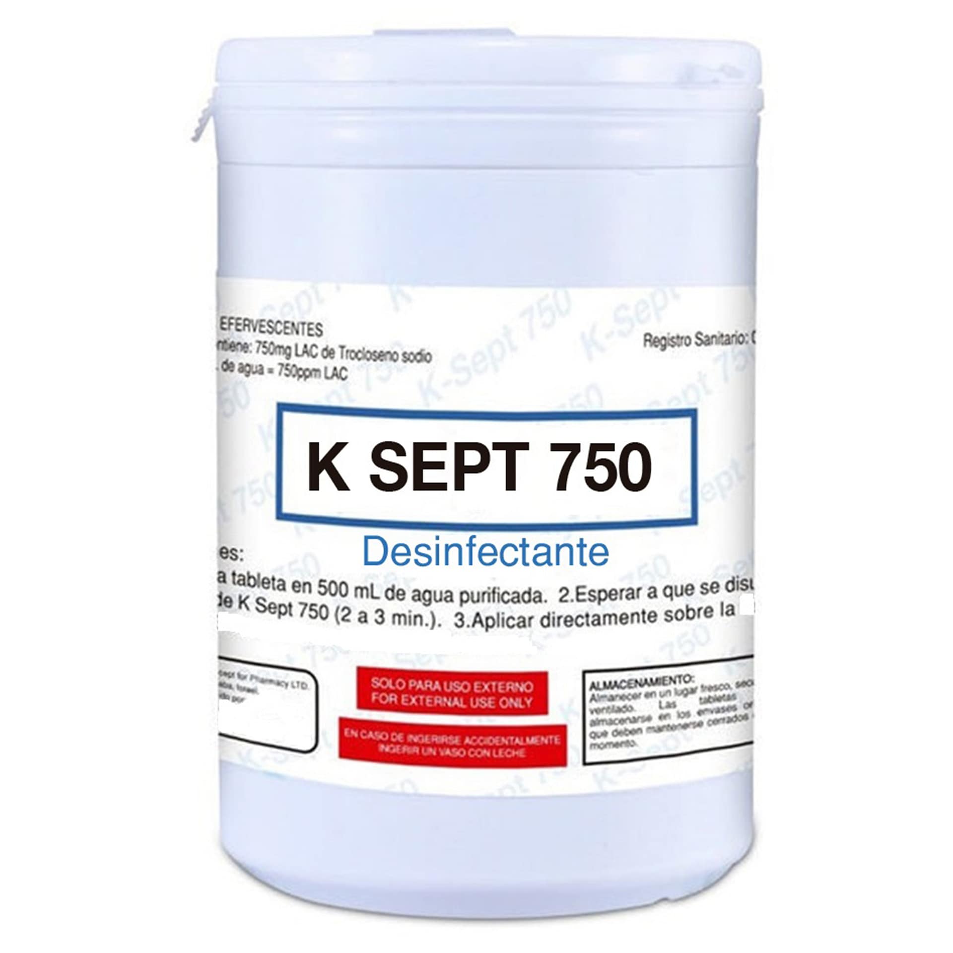 K Sept 750 ppm trocloseno de sodio nadcc tableta efervescente en 1 ...